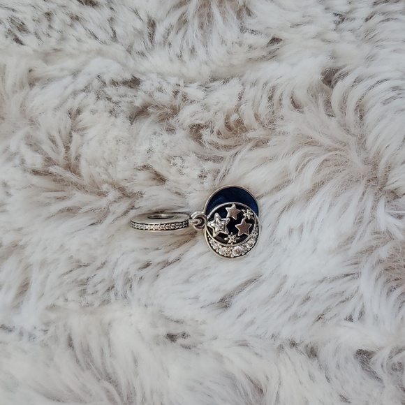 Pandora | Jewelry | Pandora Moon And Blue Sky Dangle Charm | Poshmark